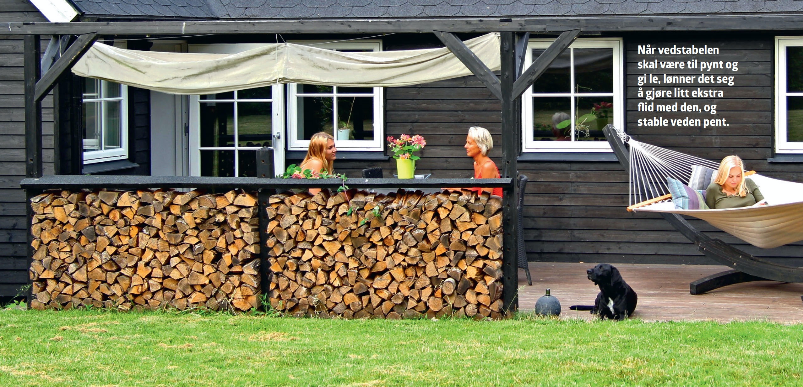 Vedstabel som levegg | gjoerdetselv.com