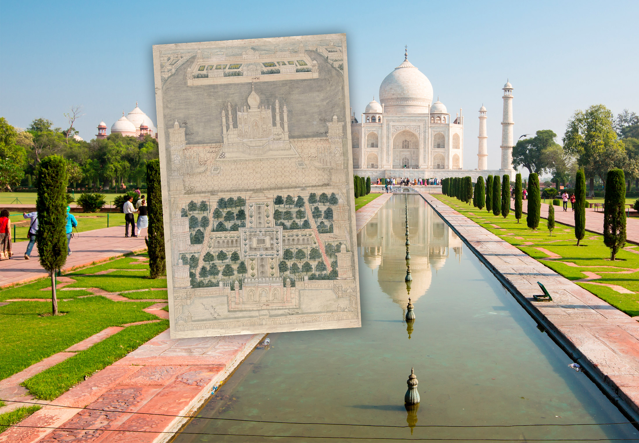 Helft van tuin Taj Mahal verdwenen | historianet.nl