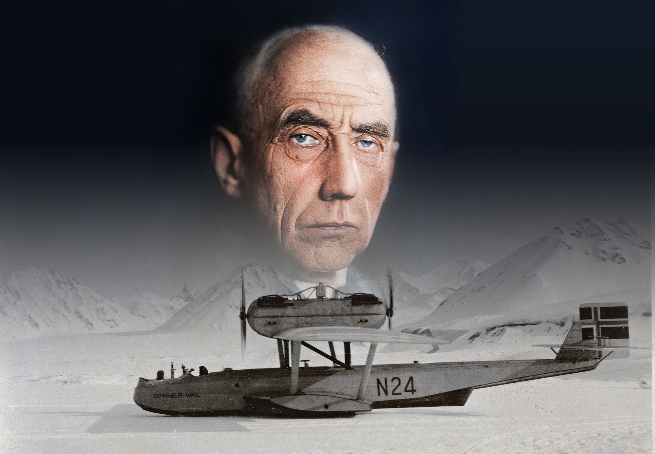 Første fly til Nordpolen: Amundsen styrter ned på isflage | historienet.dk