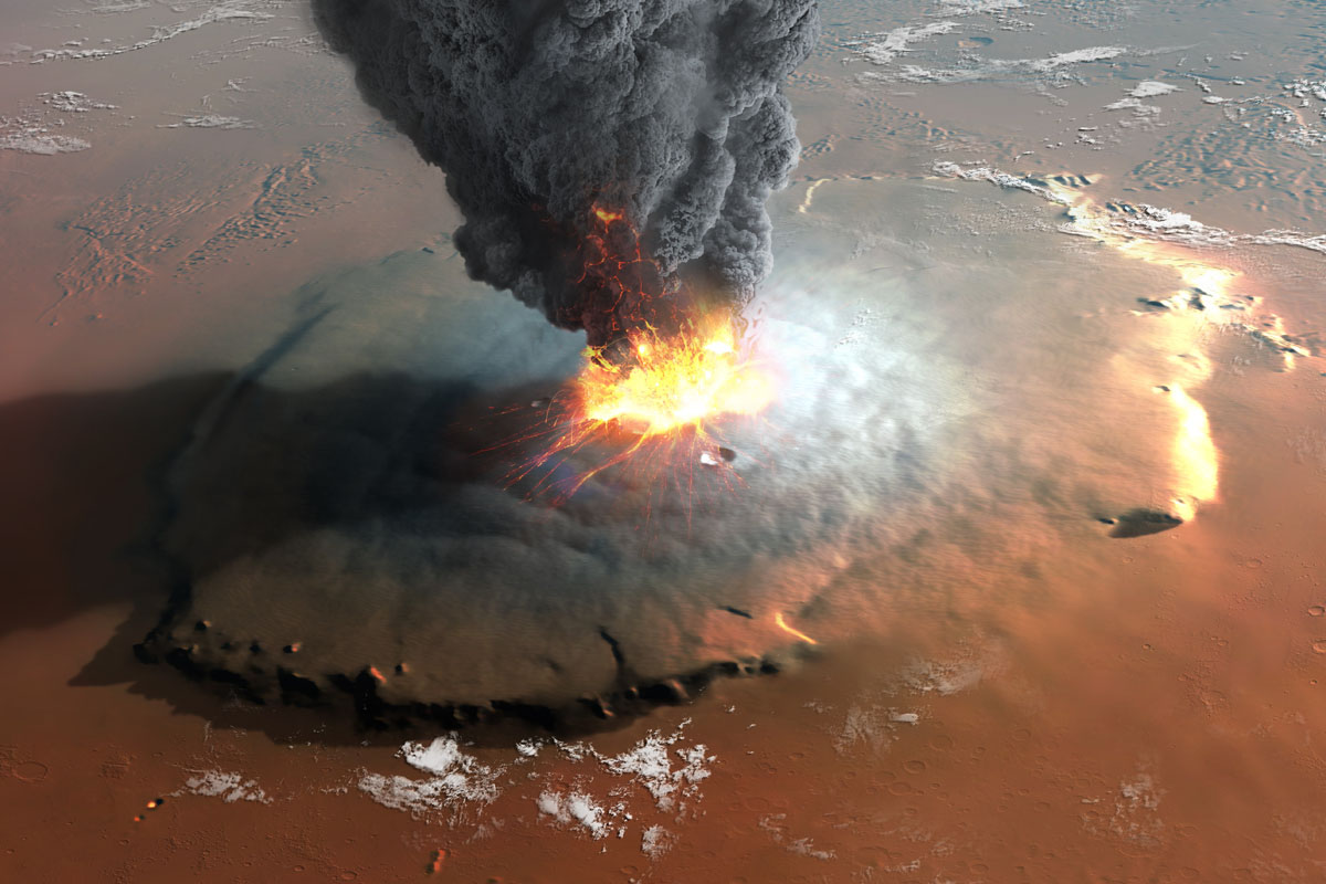 Mars’ early atmosphere may be hidden in the planet's surface ...