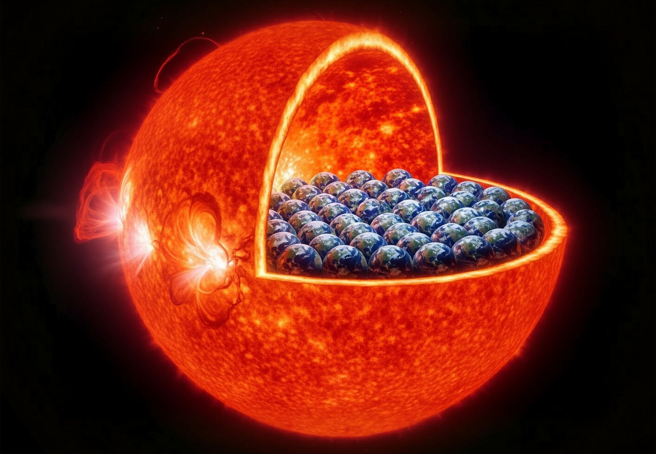 Hvor stor er Solen i forhold til Jorden? | illvid.dk