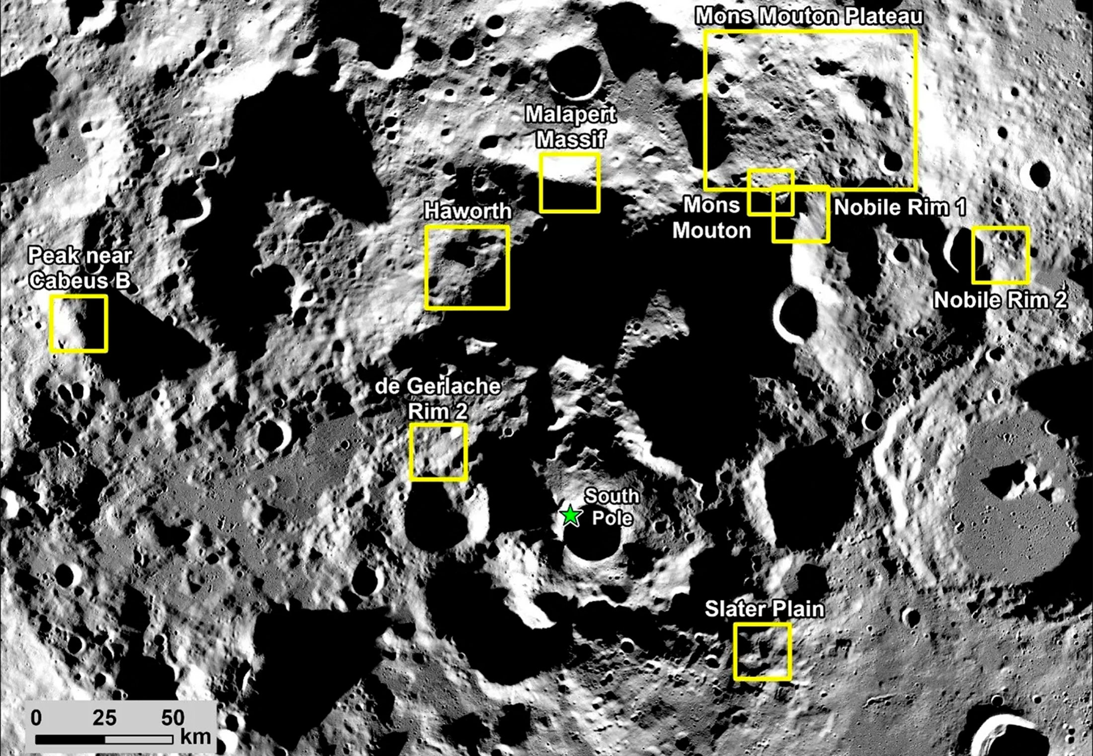 See NASA's map: this is where man will land on the Moon ...