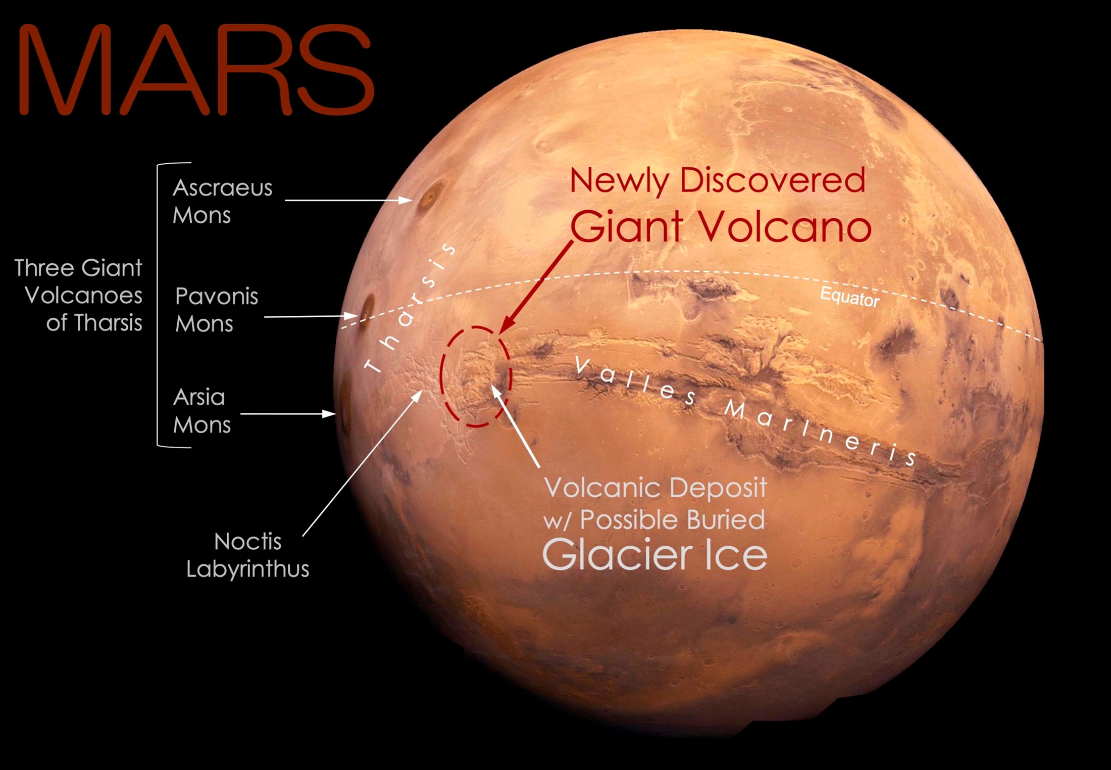 Se bilden: Astronomer har gjort en 450 kilometer stor upptäckt på Mars ...