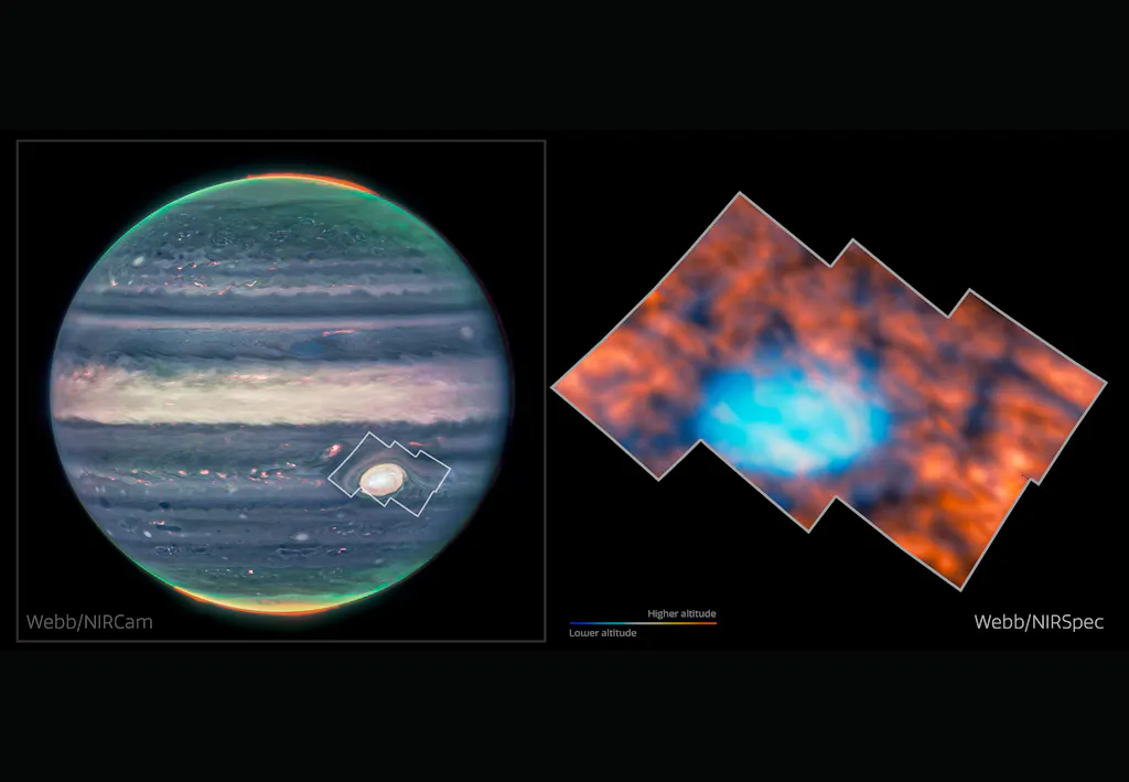 Gloeiende vormen boven grote rode vlek van Jupiter verbazen astronomen ...