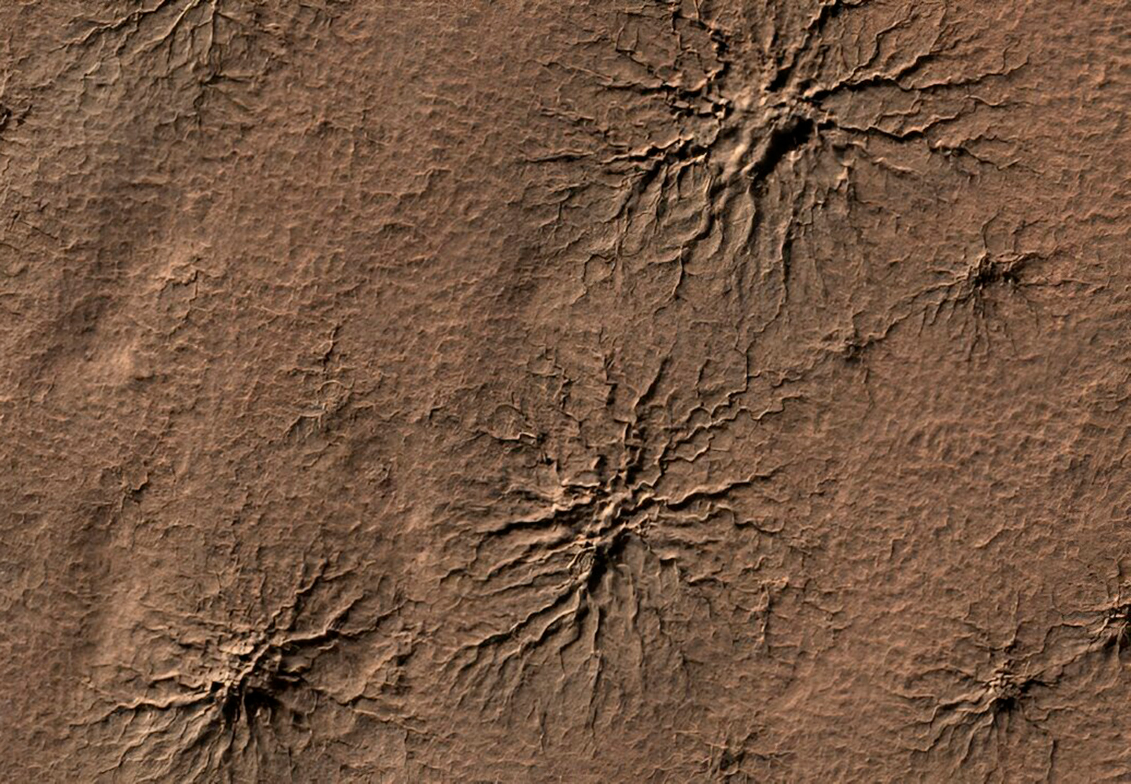 NASA recreates unusual spider formations on the surface of Mars ...