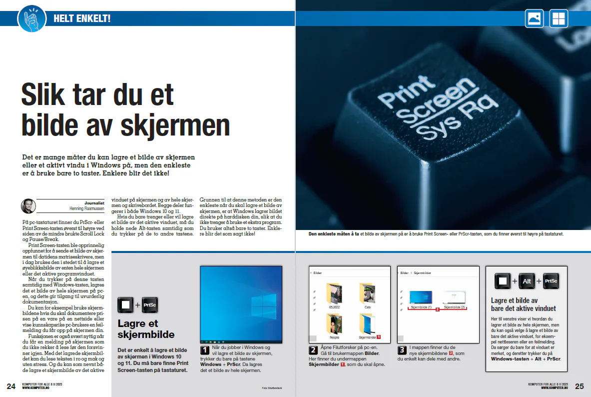 Slik tar du et bilde av skjermen | komputer.no