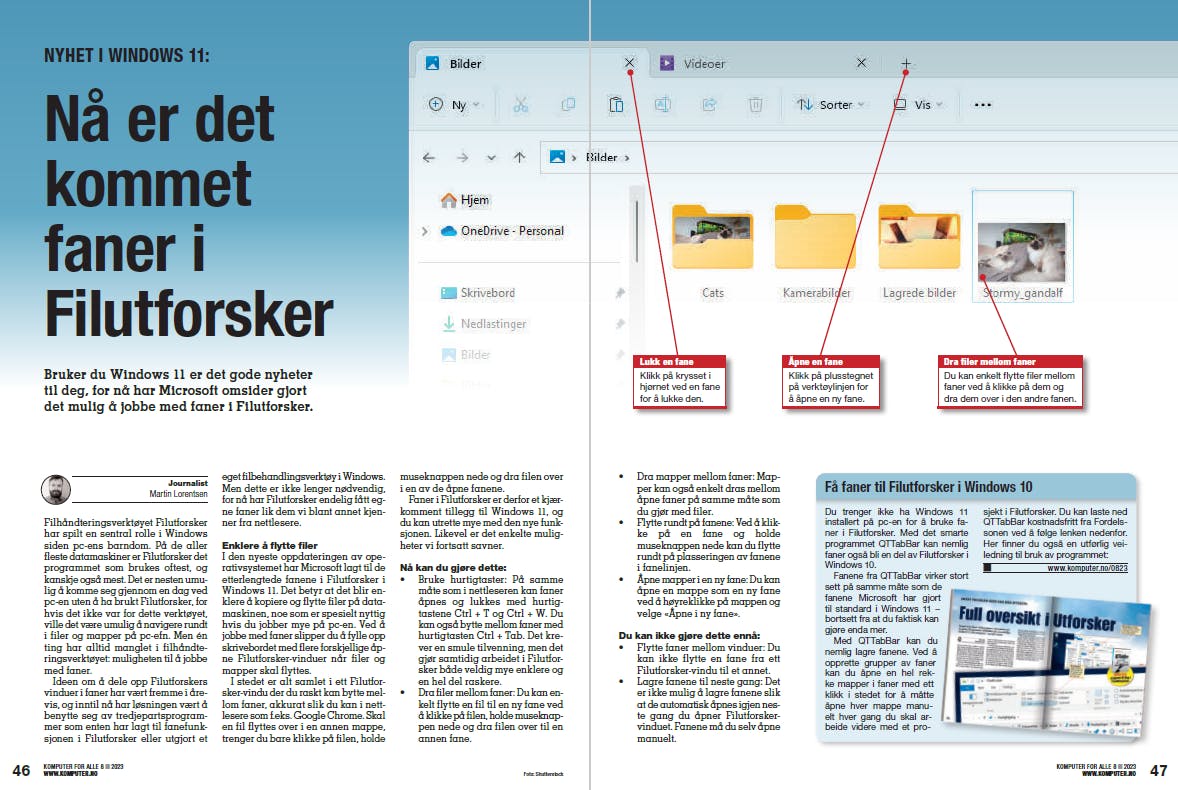 Nå er det kommet faner i Filutforsker | komputer.no