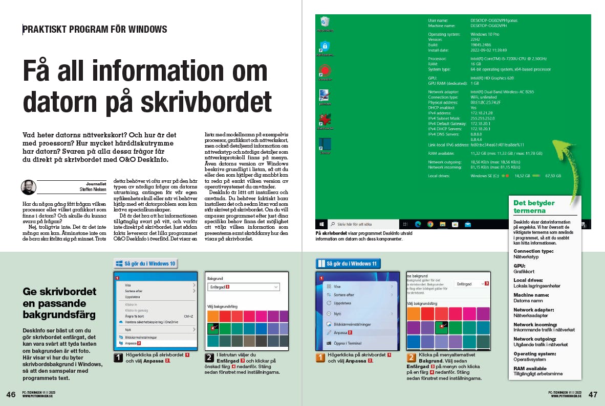 O & O Deskinfo – se datorns information | pctidningen.se