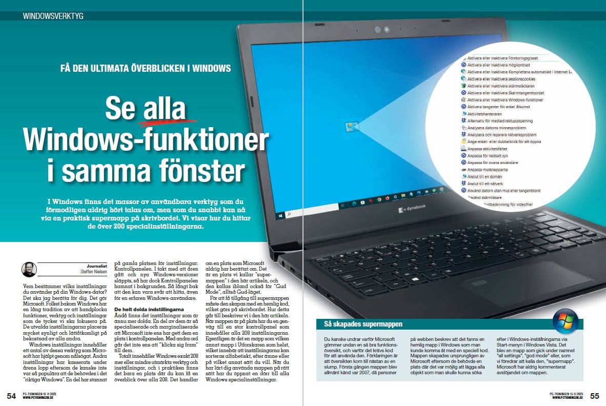 Se alla Windows-funktioner i samma fönster | pctidningen.se